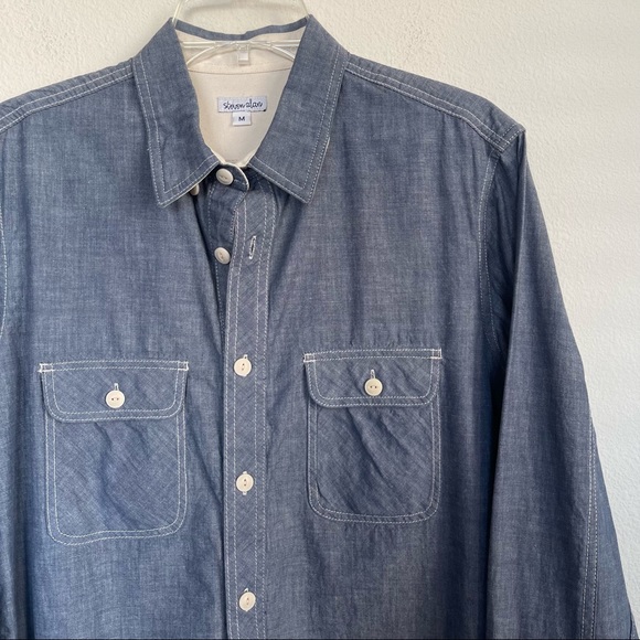 Steven Alan | Shirts | Steven Alan Navy Blue Popover Chest Pocket Shirt ...
